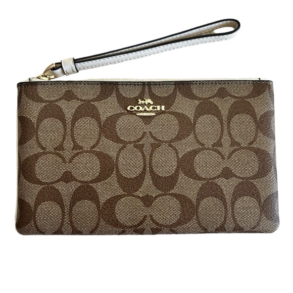 Coach | Bags | Nwt Large Wristlet In Signature Coated Canvas | Poshmark
